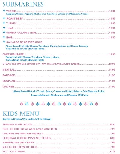 Menu – Jimmy D's Pizza Royal & Restaurant